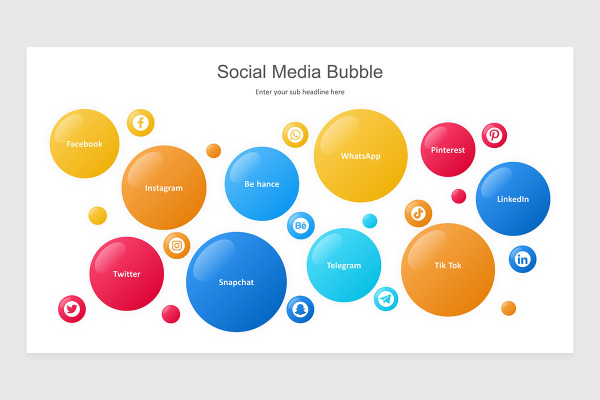 Social Media Bubble Google Slides Presentation Template | Nulivo Market