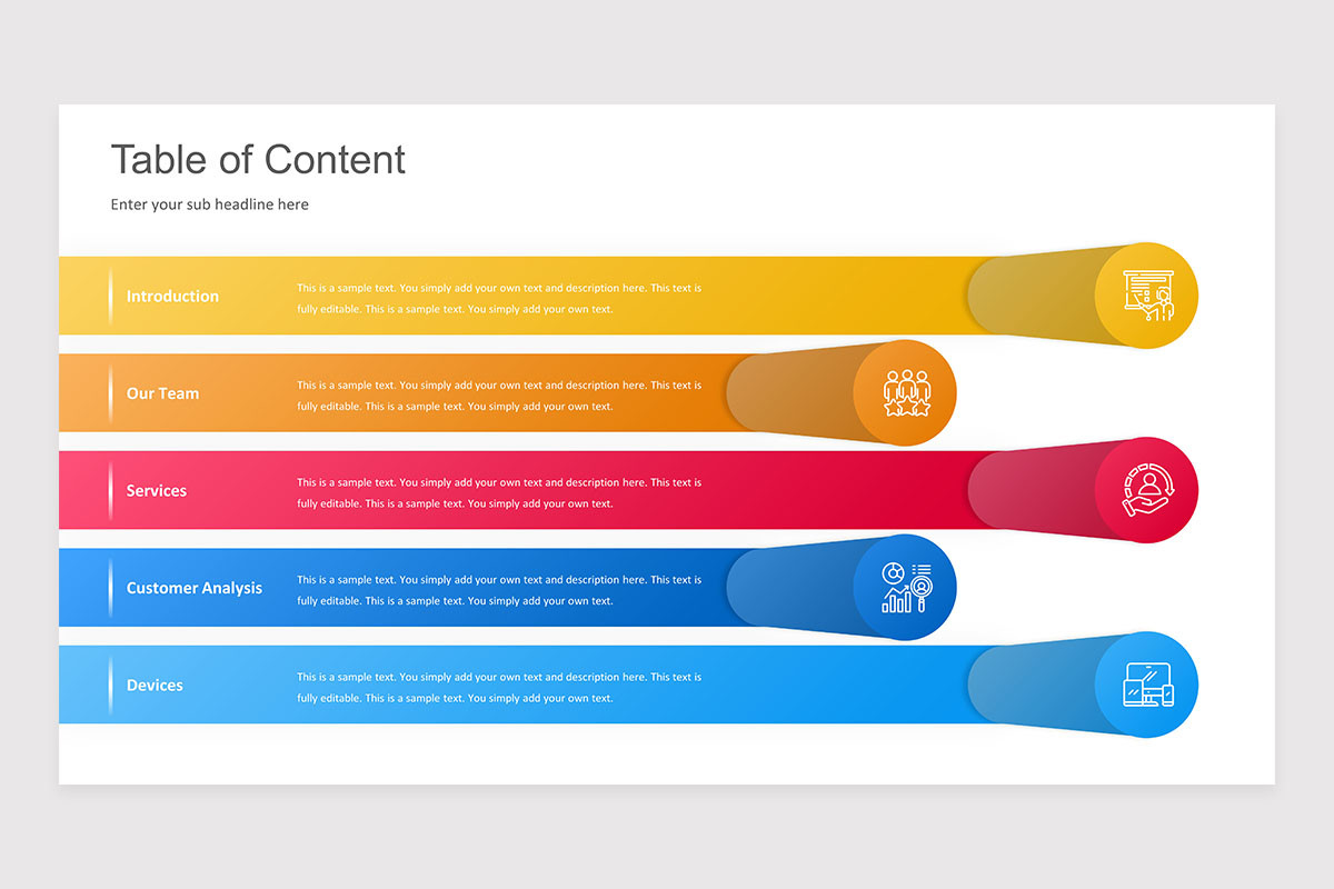 Table of Content PowerPoint Presentation Template | Nulivo Market