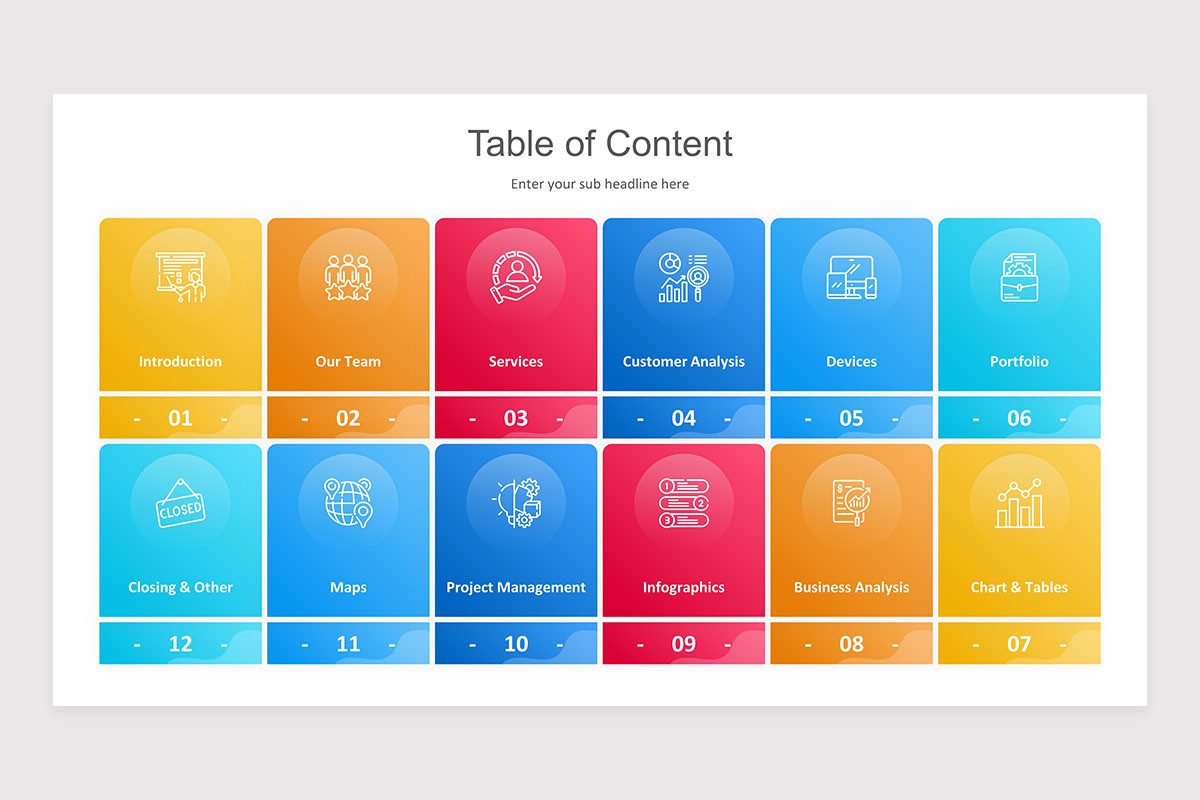 Table of Content Keynote Presentation Template | Nulivo Market