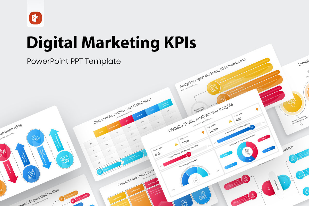 Digital Marketing KPIs PowerPoint Presentation Template | Nulivo Market