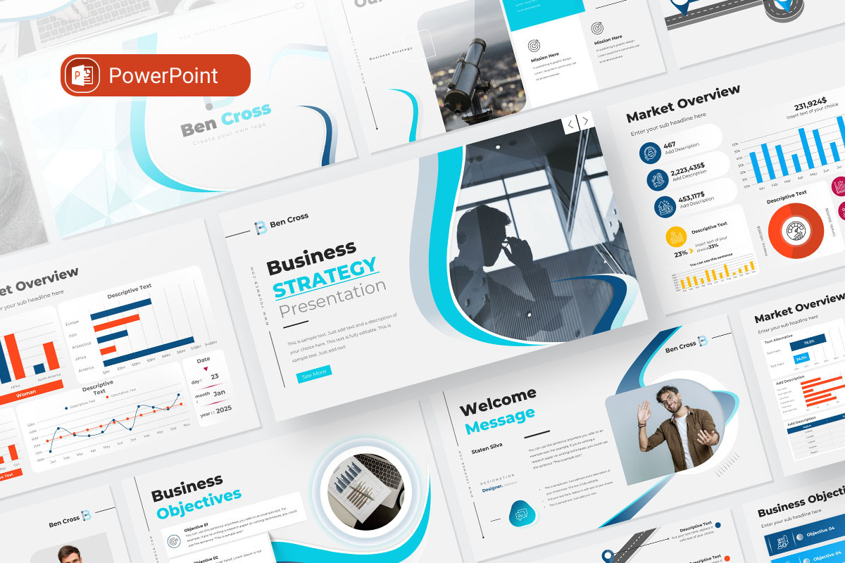 Business Strategy Presentation PowerPoint Template | Nulivo Market