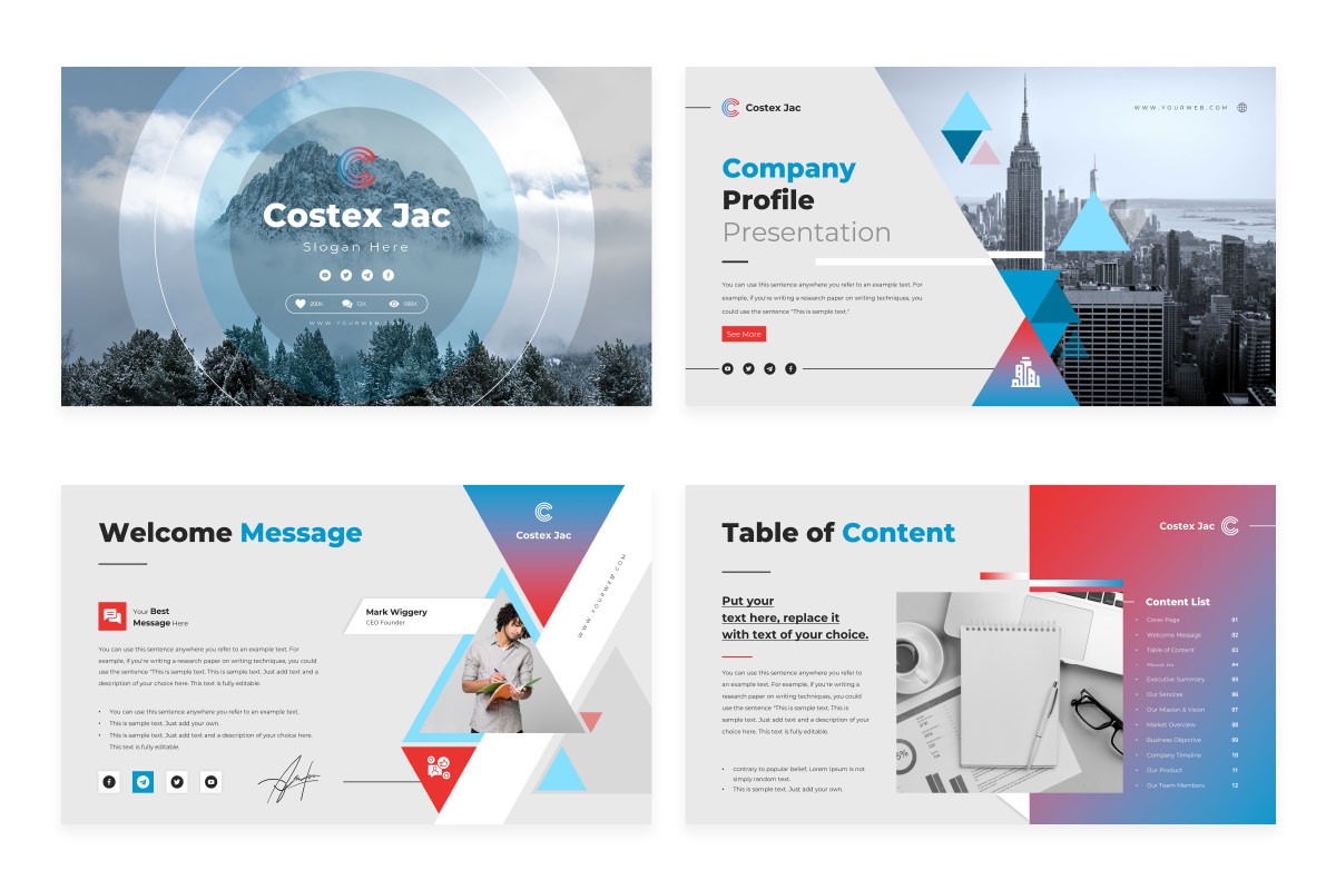 Company Profile PowerPoint Presentation Template | Nulivo Market